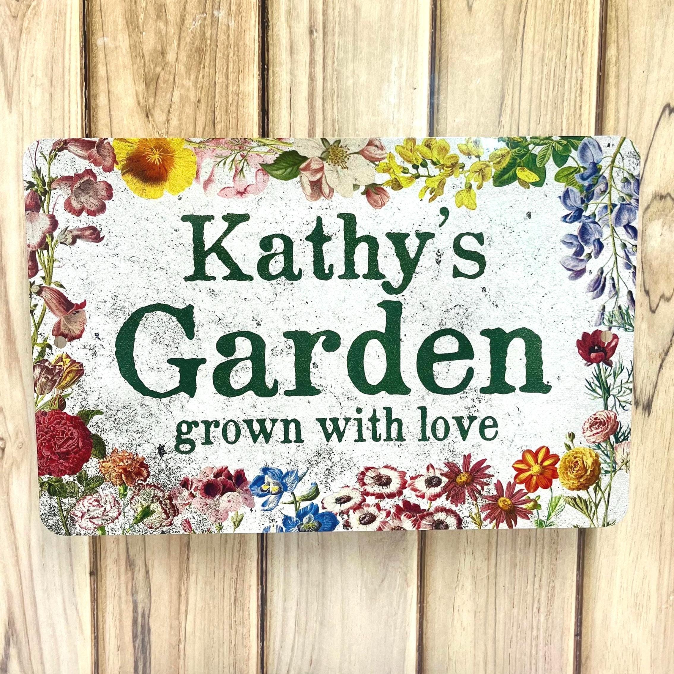 Garden Sign | Custom Gardner Gift | Personalized Flower Bed With ...