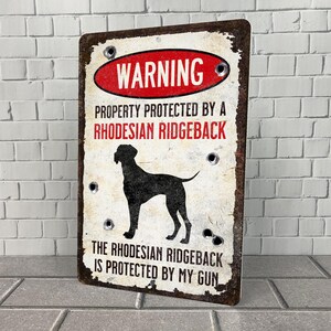 Rhodesian Ridgeback Warning Sign: Property Protected by Attack Dog ...