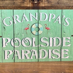 Pool Sign Poolside Paradise Sign Personalized Pool Sign Weatherproof UV ...