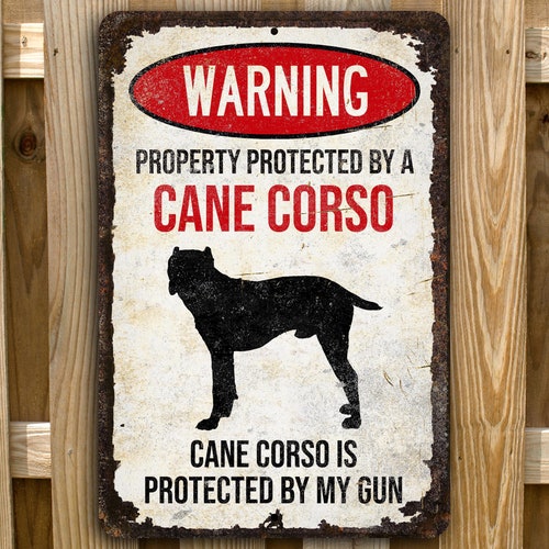 Cane Corso No Trespassing Dog Warning Sign Funny Beware of Dog - Etsy