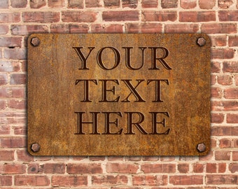Custom Western Style Metal Sign With YOUR TEXT | Etsy