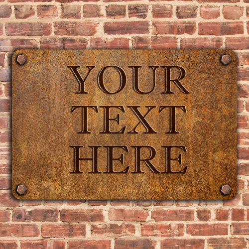 Custom Rusty Antique-style Metal Sign - Etsy