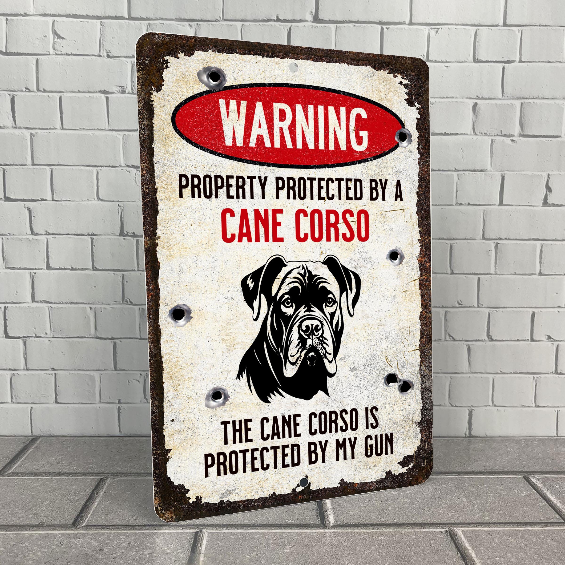 Cane Corso Warning Sign: Property Protected, Gun Owner Metal Decor - Etsy
