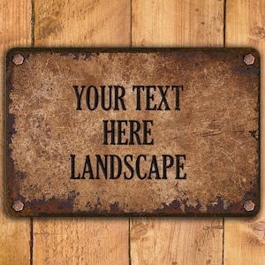 Custom Rusty Design Metal Sign: Personalized Text, Indoor/outdoor - Etsy
