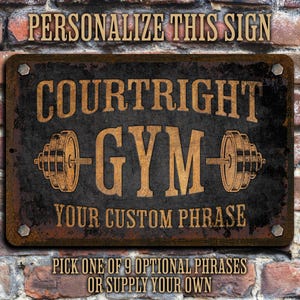 Personalized Gym Sign, Custom Home Gym Decor, Fitness Wall Art ...