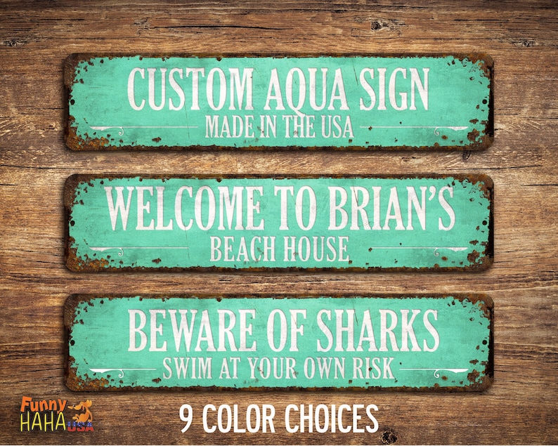 Street Sign Custom Color Rusted Metal Look Double Line Sign | Etsy