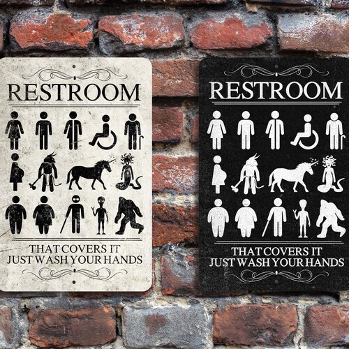 Restroom Sign Vintage Design - Etsy