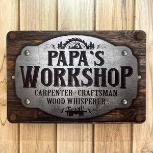 Custom Workshop Sign, Personalized Rustic Design All Metal Sign - Etsy
