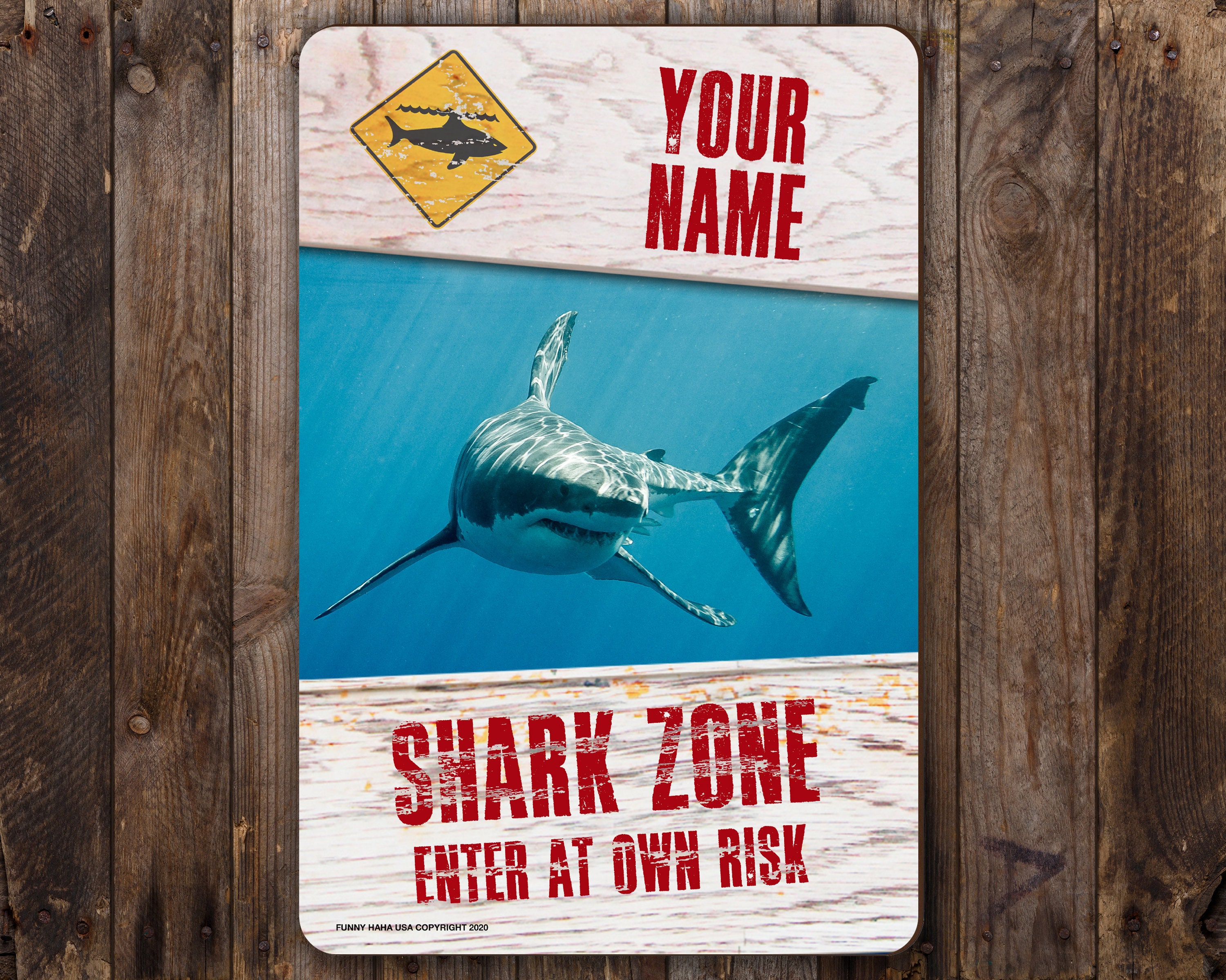 Shark Themed Personalized Metal Door Sign - Etsy