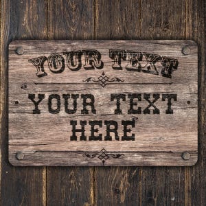 Custom Western Style Metal Sign With YOUR TEXT - Etsy
