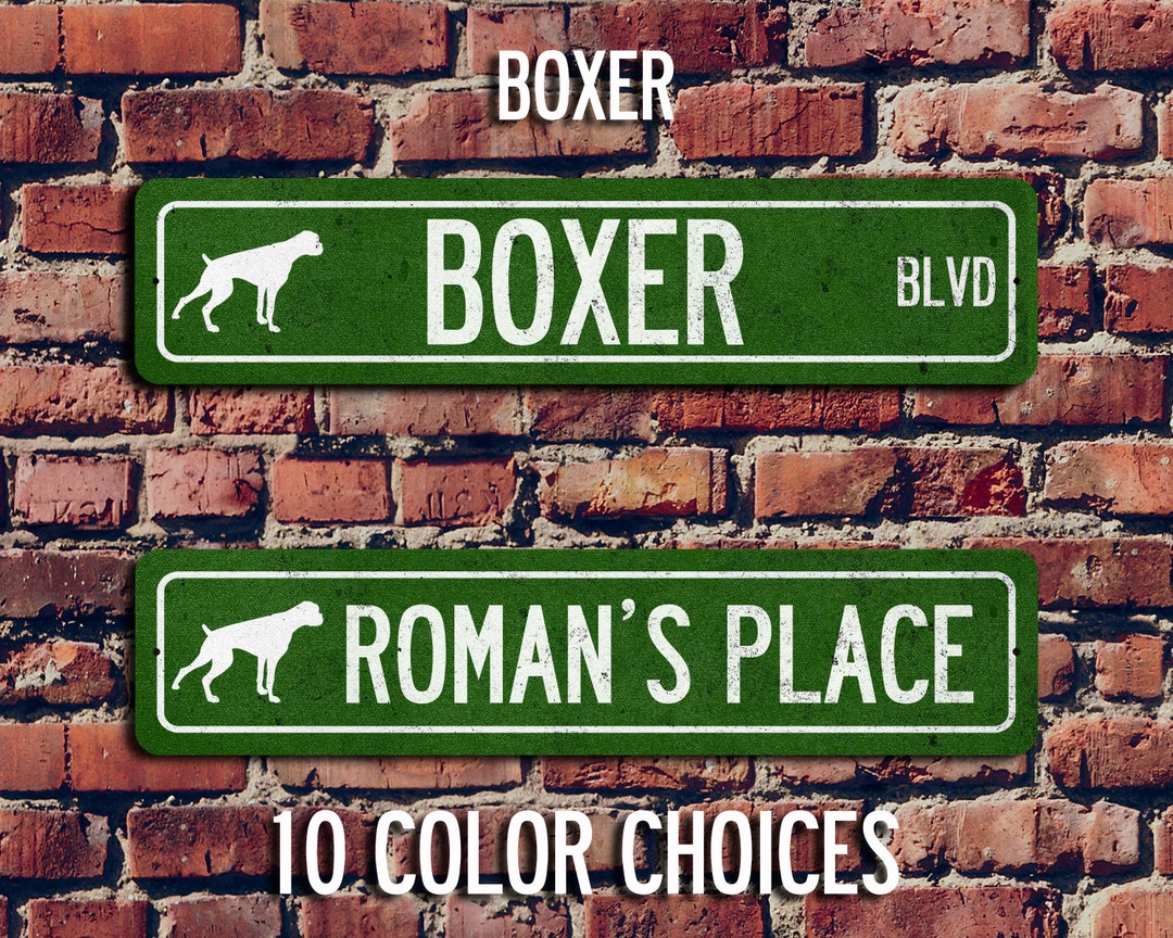 Boxer Street Sign Custom Dog Decor Personalized Aluminum - Etsy