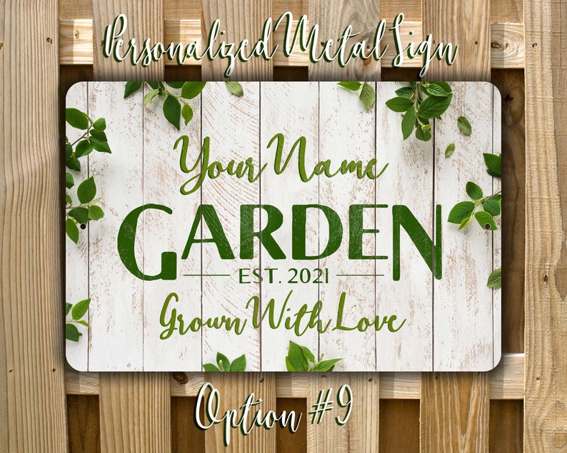 Garden Sign Custom Garden Sign Personalized Rustic - Etsy