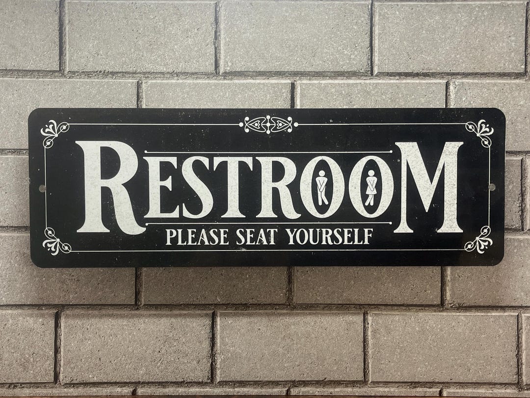 Restroom Sign - Vintage Design - Etsy
