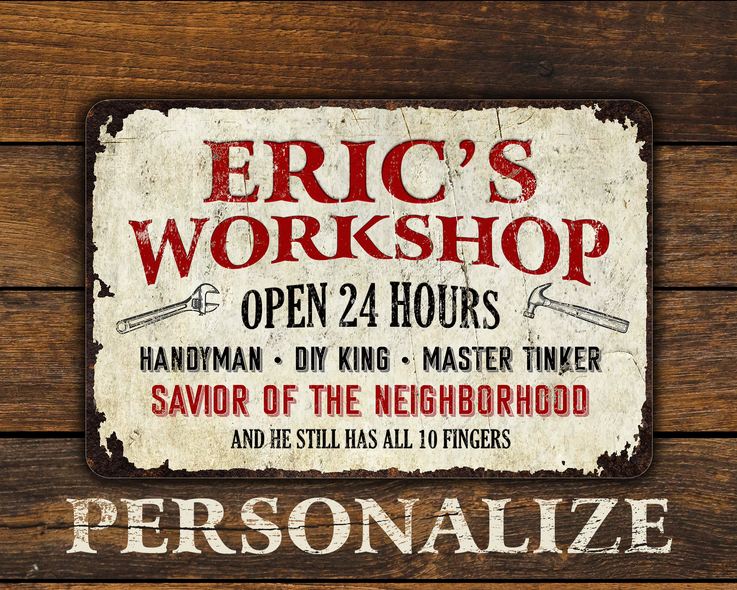 Workshop Sign Personalized Funny Gift for Dad Custom Metal - Etsy