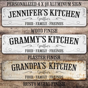 Custom Farmhouse Kitchen Sign: Personalized Aluminum Decor - Etsy