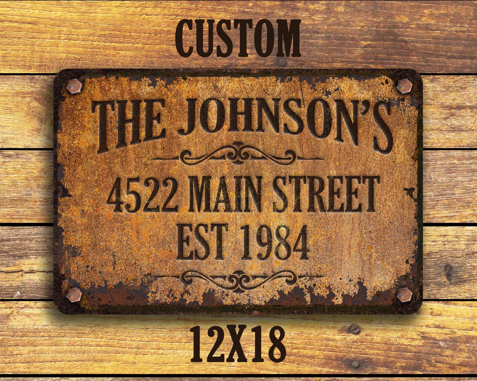 Custom Rusty Appearance Metal Sign - Etsy