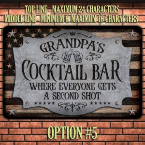 Bar Sign Vintage American Flag Design Personalized Metal Sign - Etsy