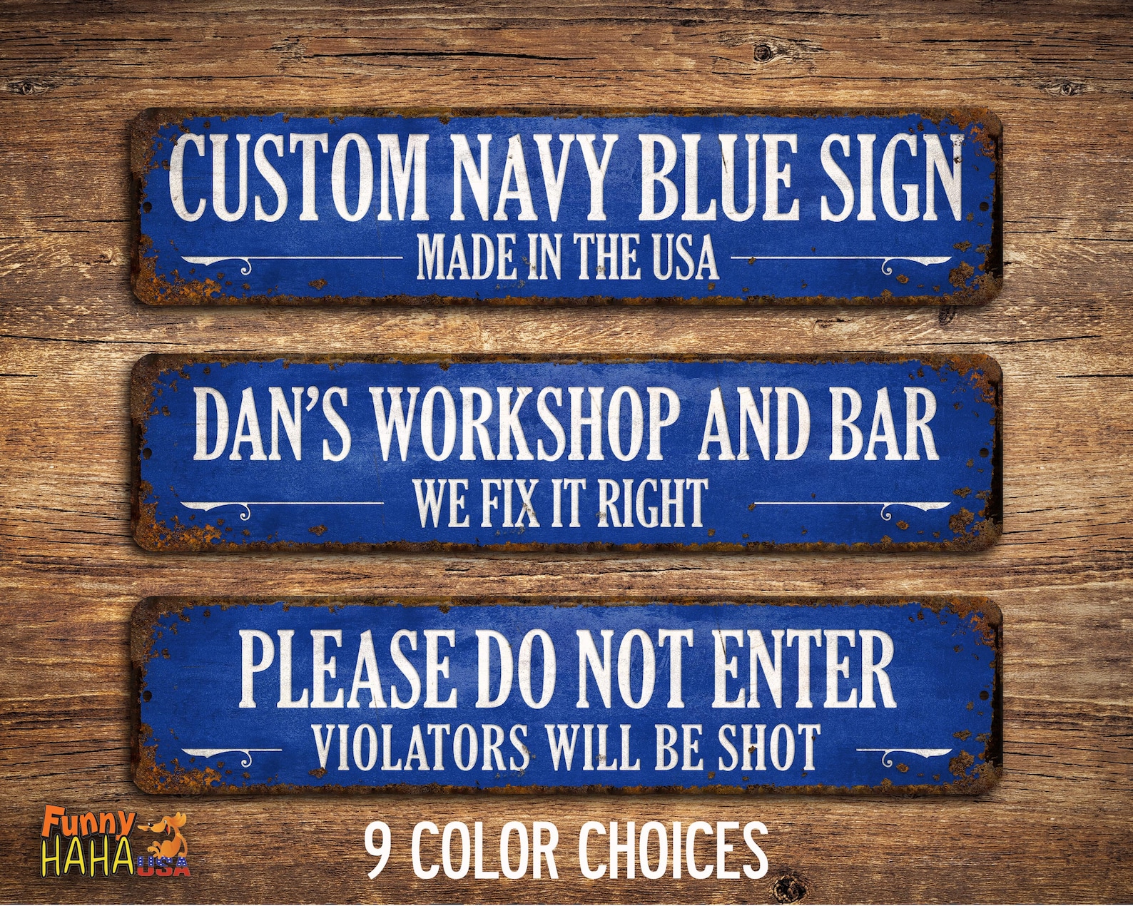 Street Sign Custom Color Rusted Metal Look Double Line Sign - Etsy