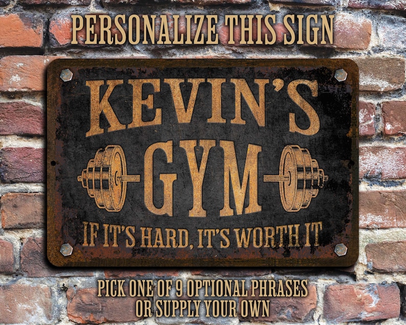 Personalized Gym Sign Custom Home Gym Decor Fitness Wall - Etsy