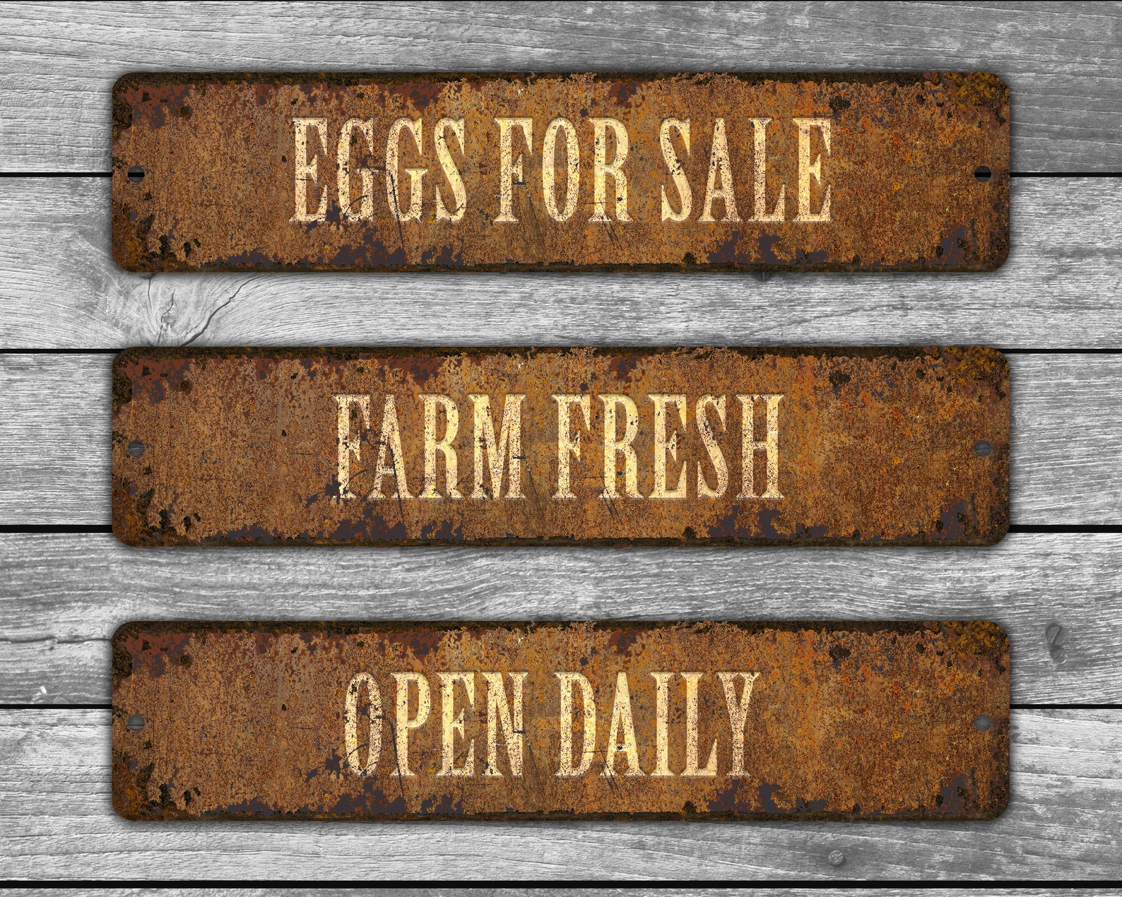 Custom Rusty Metal Street Sign Vintage-style With Weathered Appearance ...