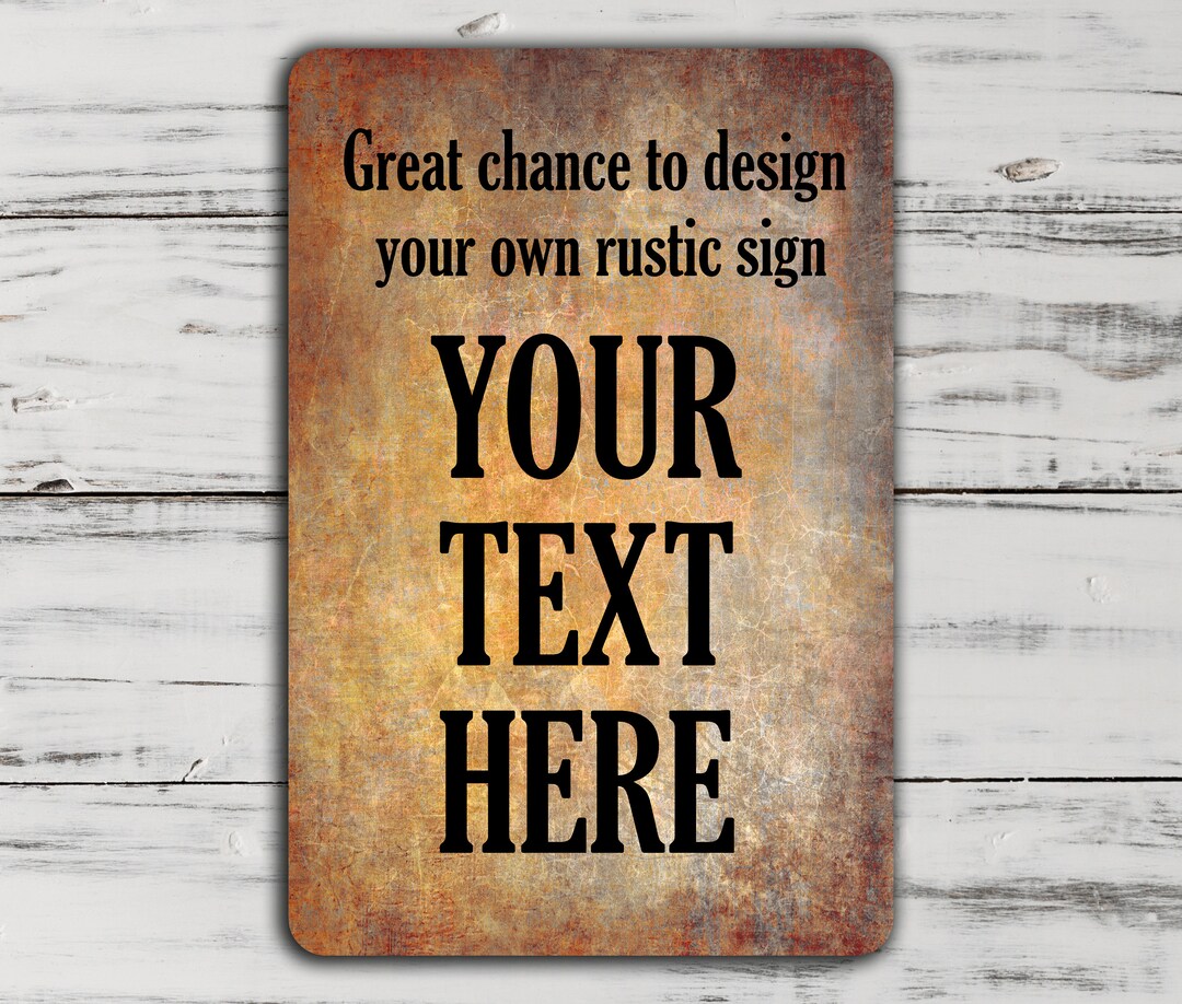 Custom Parchment-style Metal Sign Text Only - Etsy