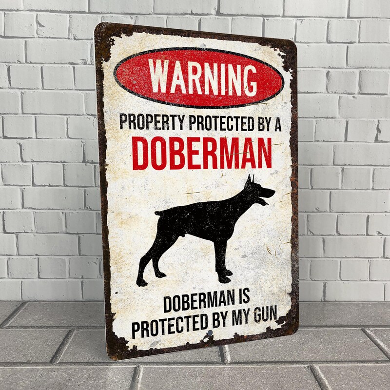 Doberman Dog Sign - Etsy