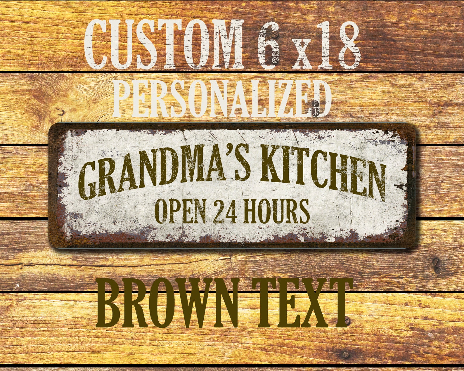 Custom Arched Text Rustic Style Metal Sign With Weathered | Etsy