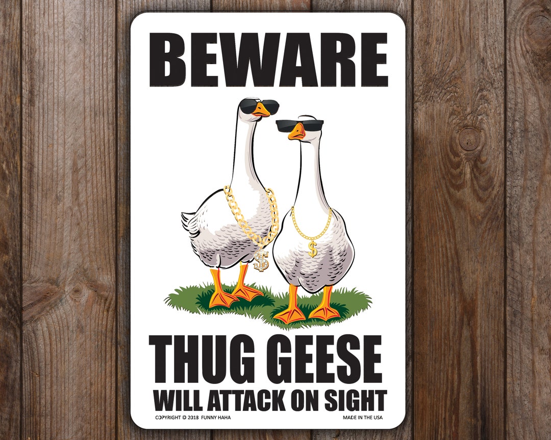 Thug Geese Warning Funny Metal Sign - Etsy