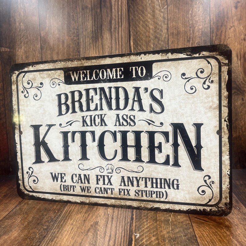 Personalized Kitchen Metal Sign: Distressed Chef Gift - Etsy