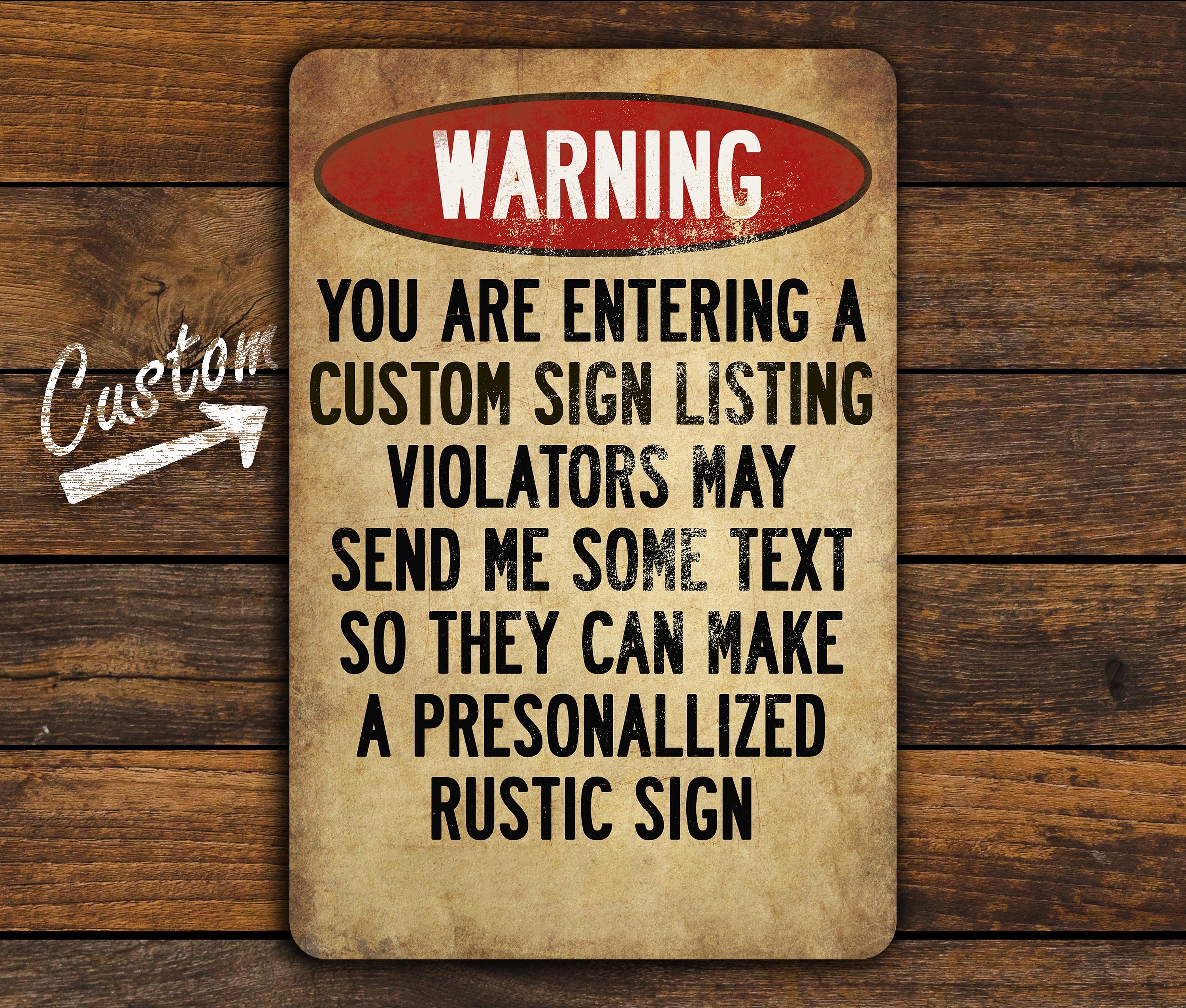 Custom Aged Parchment Rustic Metal Sign - Etsy