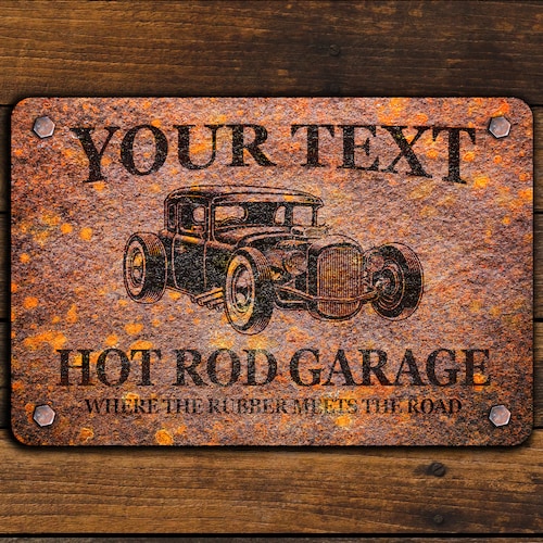 Rusty's Rat Rod Garage Hot Rod Metal Art - Etsy