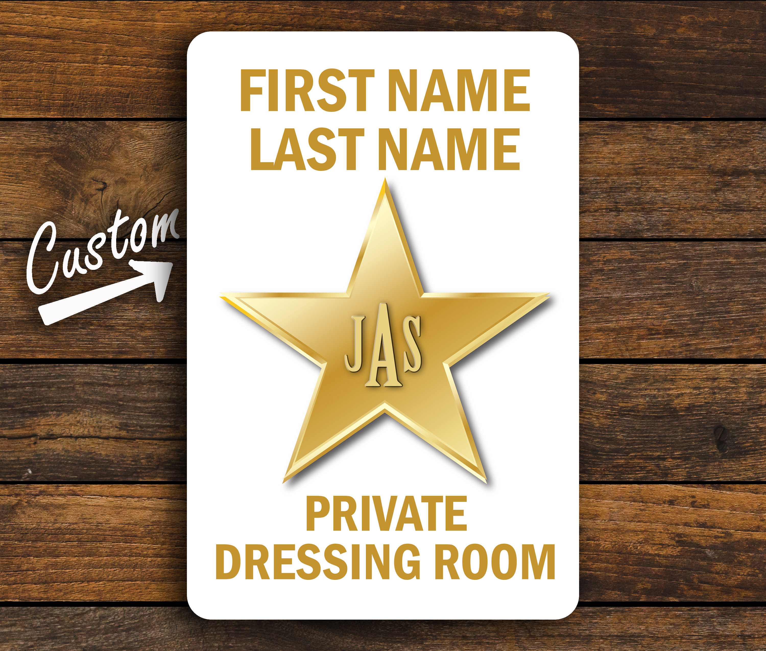 Personalized Dressing Room Sign: Gold Star Decor - Etsy