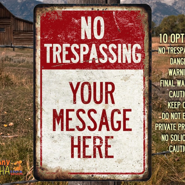 No Trespassing Sign - Etsy