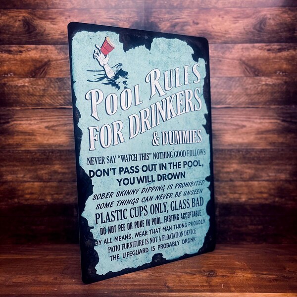 No Glass Pool Sign - Etsy