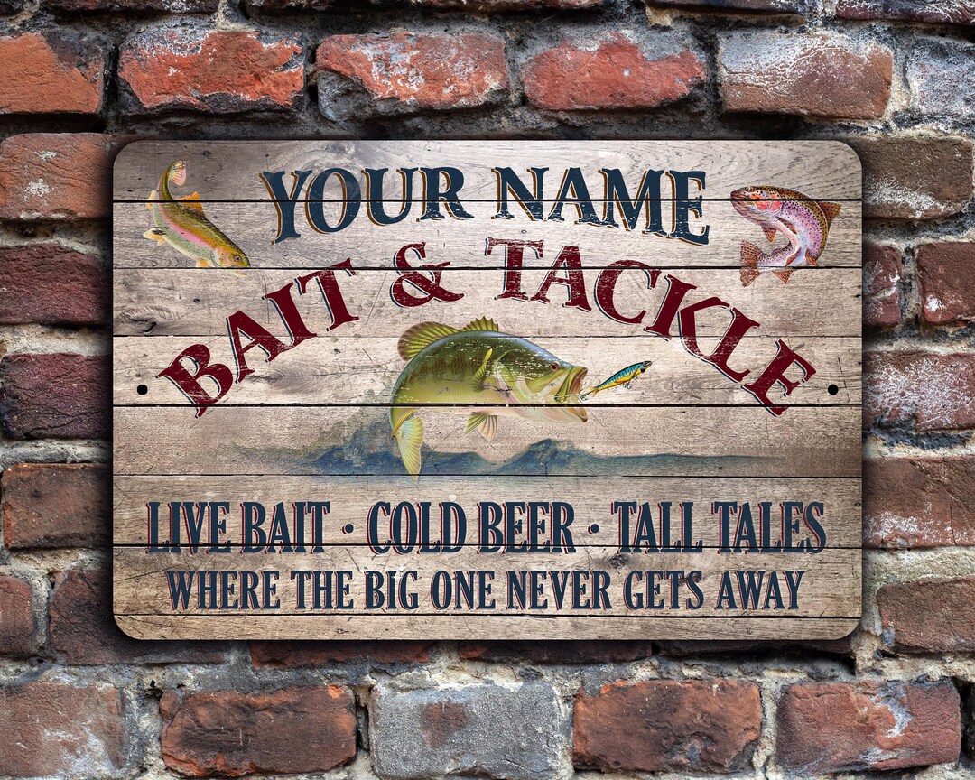 Personalized Fishing Sign Bait and Tackle - Etsy