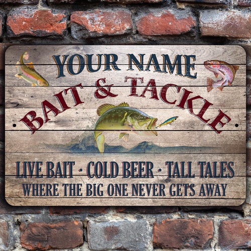 Personalized Fishing Sign Bait and Tackle - Etsy