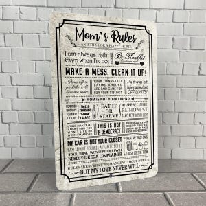 Mom's House Rules Funny Metal Sign - Etsy
