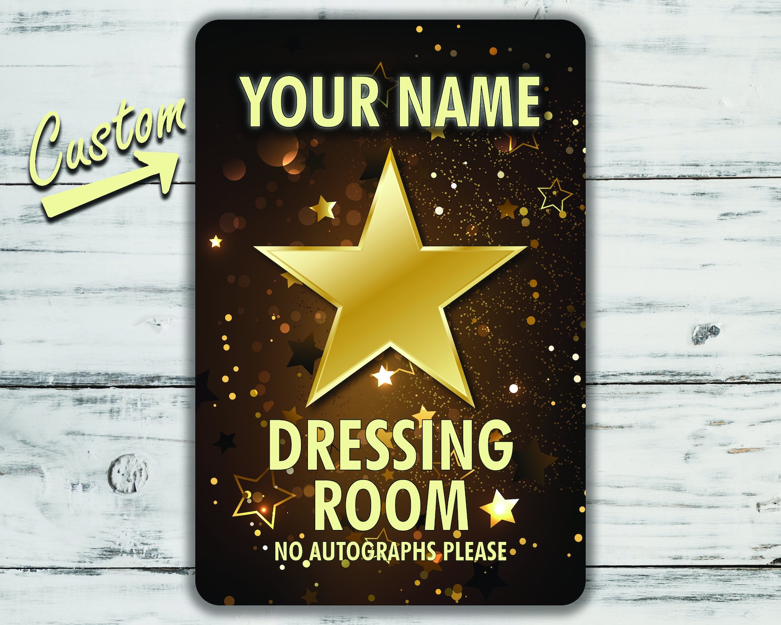 Custom Dressing Room Door Sign Brown and Gold Metal Sign | Etsy