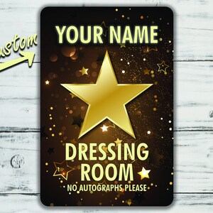 Custom Dressing Room Door Sign | Brown and Gold Metal Sign - Etsy