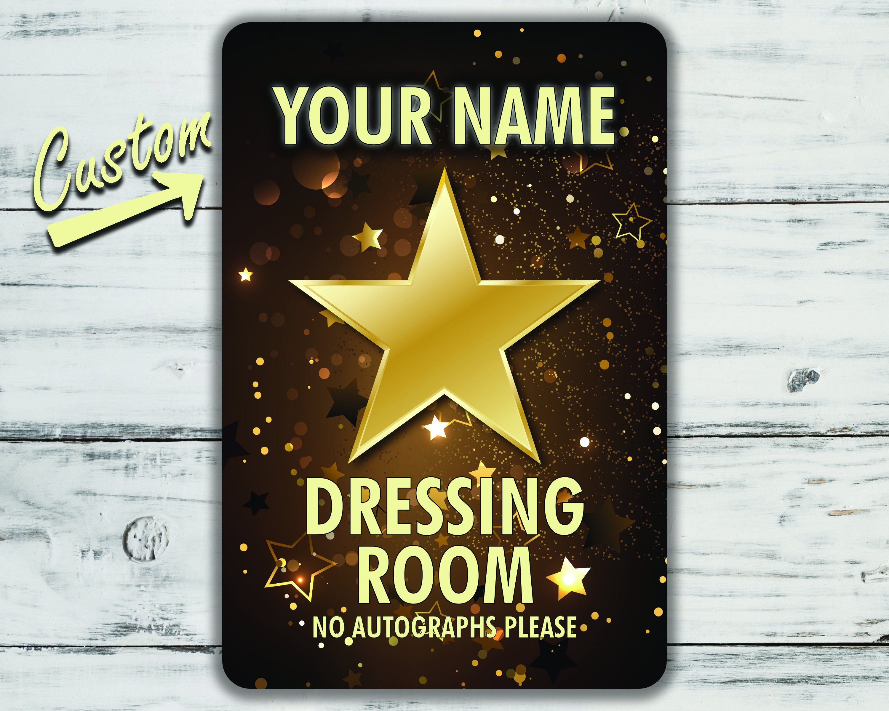 Custom Dressing Room Door Sign | Brown and Gold Metal Sign - Etsy