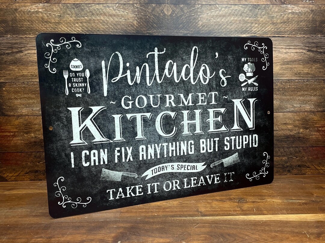 Personalized Black Rustic Kitchen Metal Sign 16 X 24 - Etsy