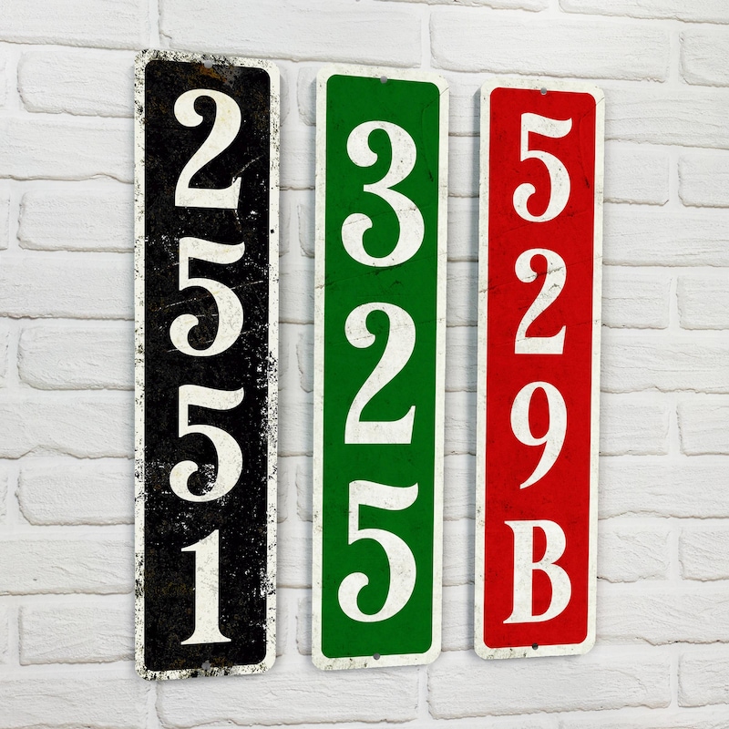 Vertical Building Numbers - Etsy