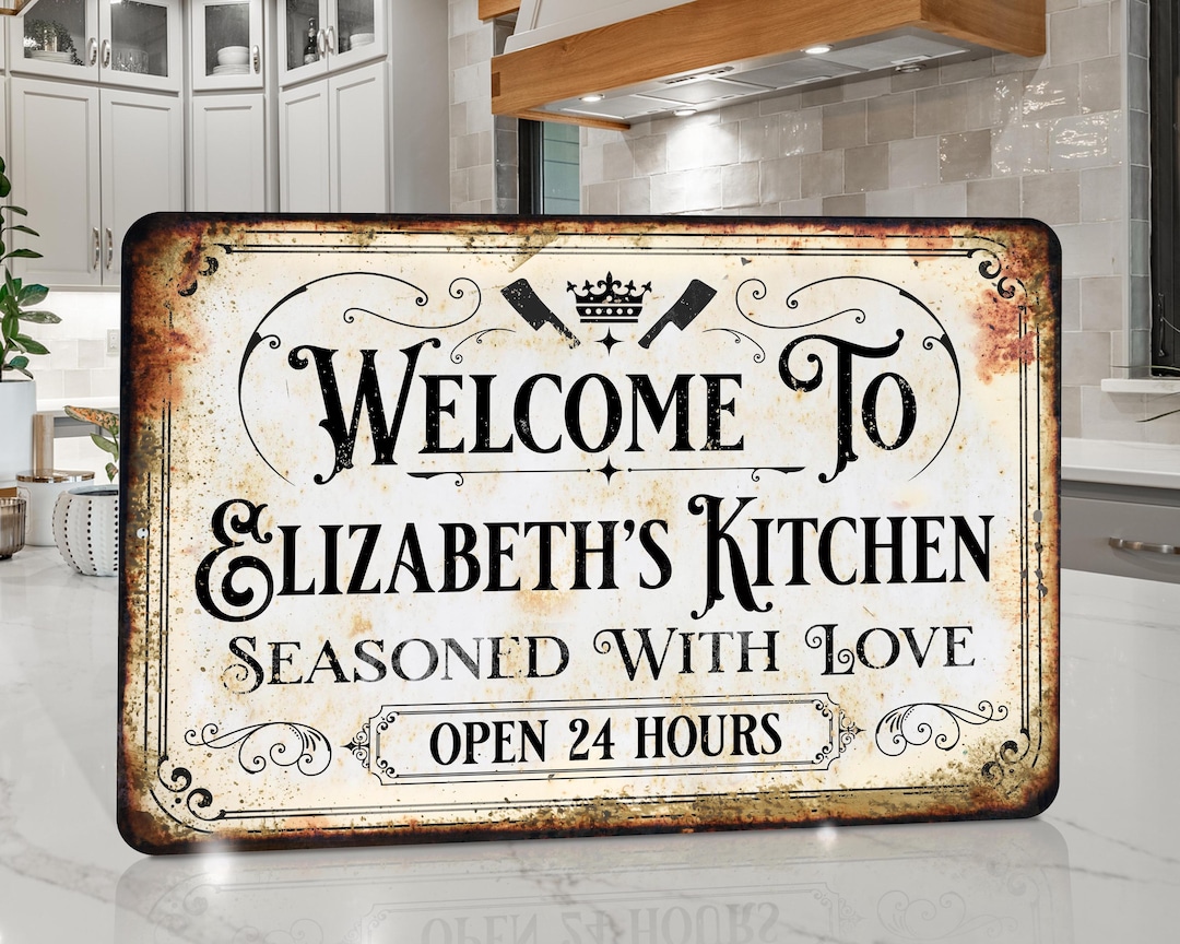 Custom Kitchen Sign | Personalized | Vintage Design - Etsy