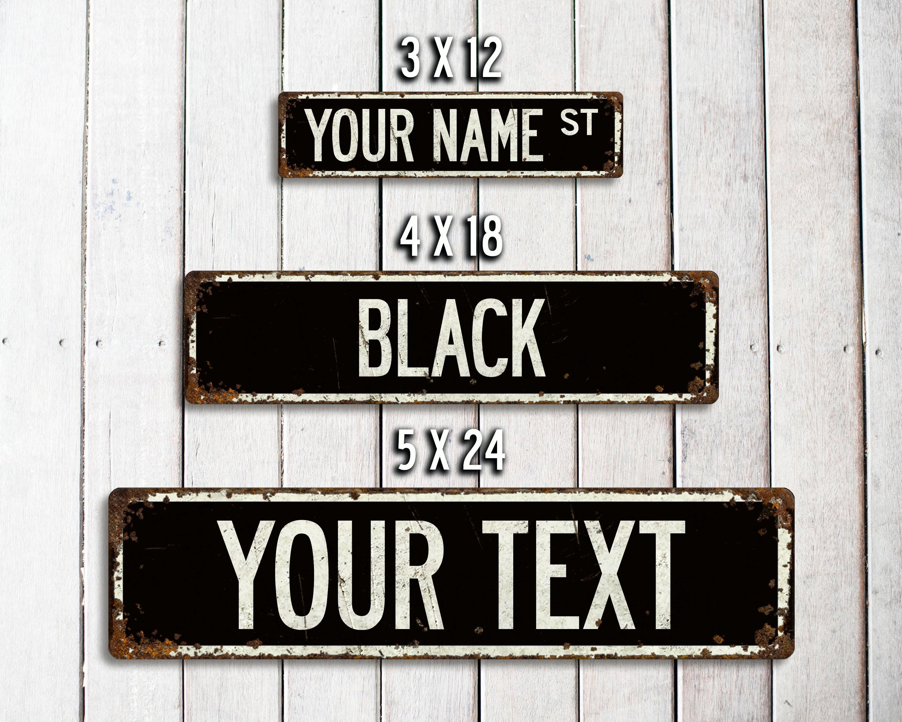Custom Street Sign | Rusty Edge Name Plate | Vintage Metal Indoor ...