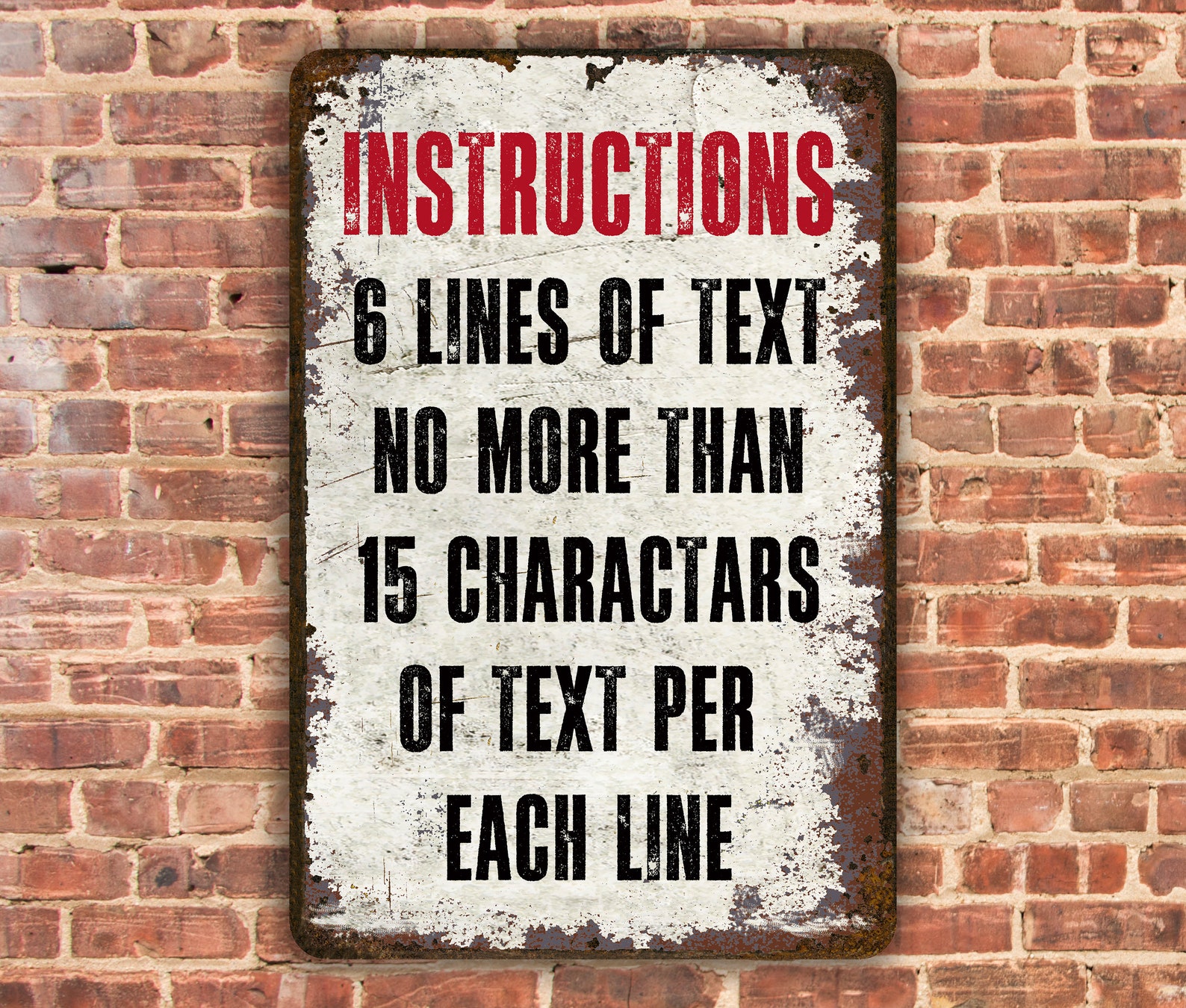 Custom White Rusty Metal Sign Your Text 12 X 18 - Etsy