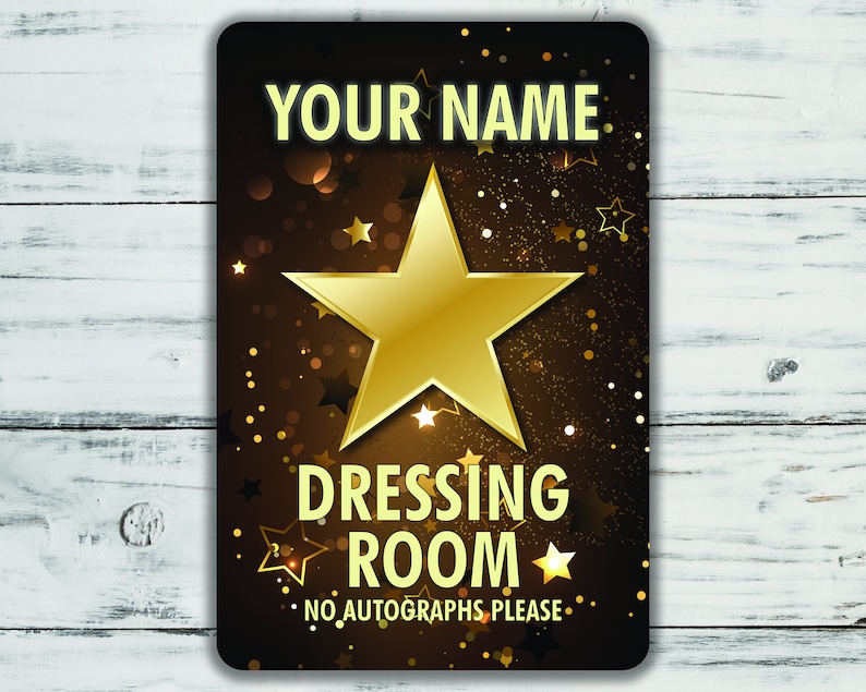 Custom Dressing Room Door Sign Brown and Gold Metal Sign | Etsy