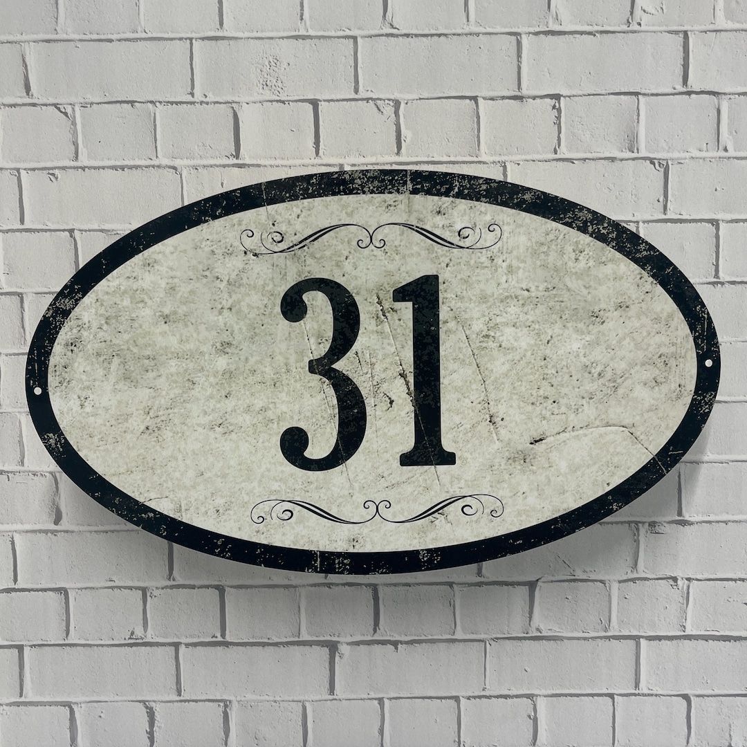 Custom Oval Metal Address Sign Vintage-style With Weathered Appearance ...