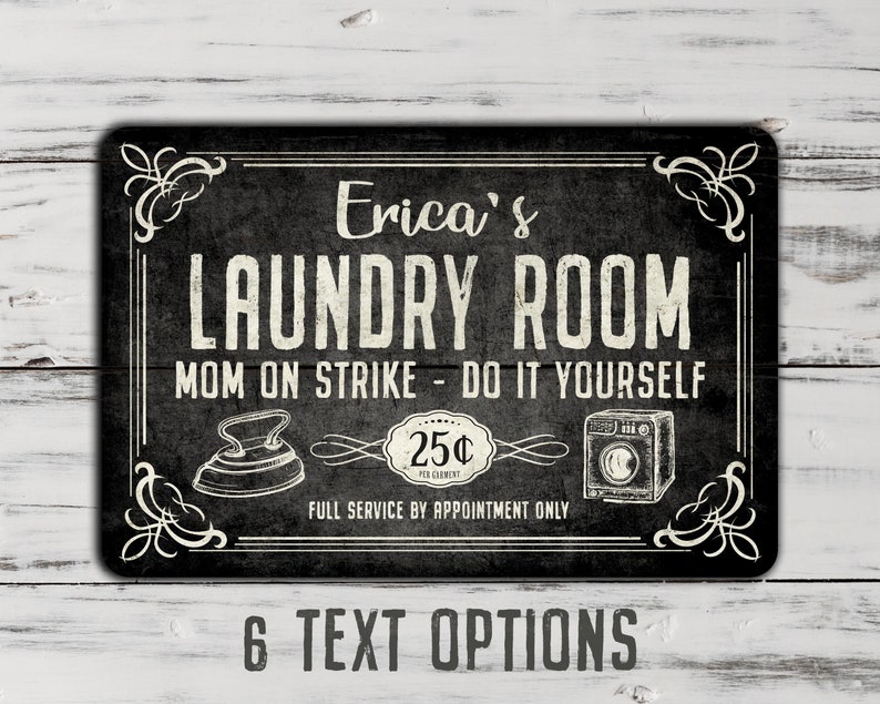 Vintage Black Laundry Room Metal Sign - Etsy