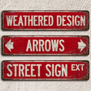 Custom Street Sign | Vintage Weathered Design | 10 Color Choices | Left ...