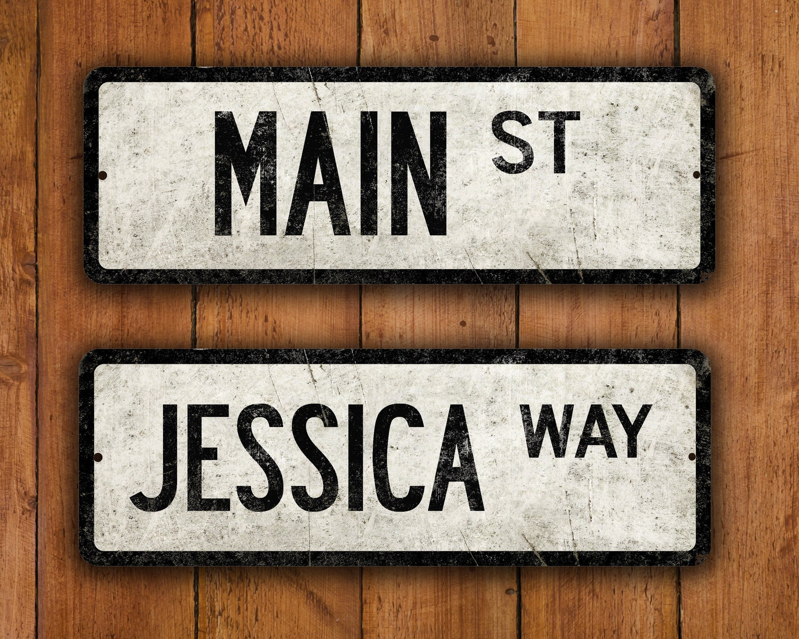 Custom Vintage-style Metal Street Sign With Weathered | Etsy